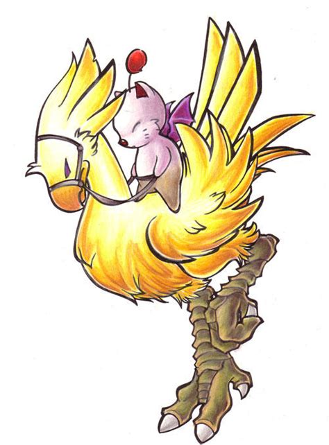 Chocobo Riding Moogle By Lizspit On Deviantart