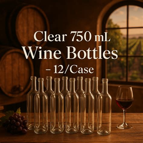 Clear 750 Ml Wine Bottles 12case