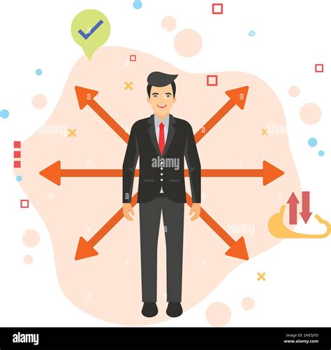 Concept De Secrétaire De Bureau Symbole Hrm Homme Avec Flèches