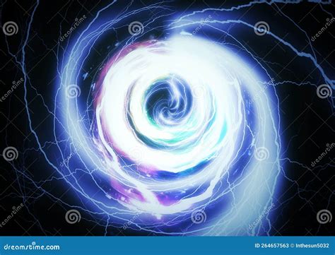 Abstract Background With Colorful Lightning Swirl In Science And Technology Concept Stock