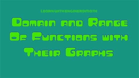 Domain Range And Graphs Of Functions Tagalogfilipino Math Youtube