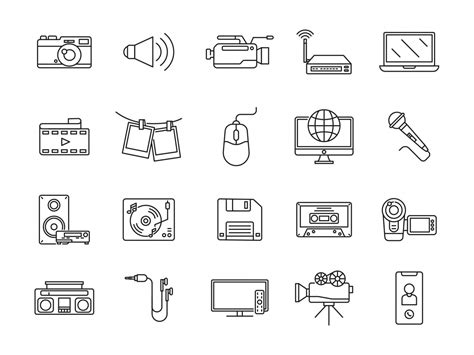 Multimedia Vector Icons By Graphic Pear On Dribbble