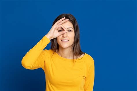 Premium Photo Attractive Brunette Girl In Studio