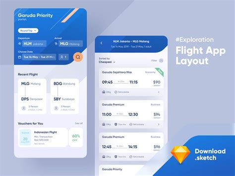 free flight app ui sketch app interface design flight app android