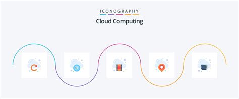 Cloud Computing Flat 5 Icon Pack Including Server Pin Cloud Map Cloud 17130805 Vector Art At
