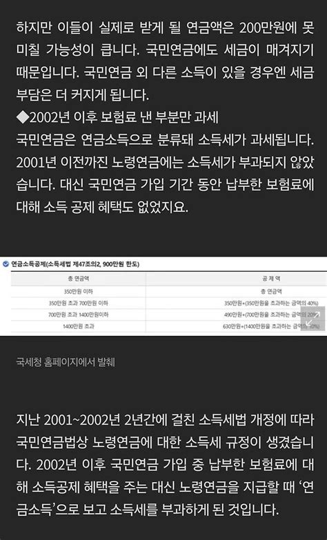 국민연금 月 200만원씩 받았더니세금 내라네요 일확연금 노후부자 에펨코리아