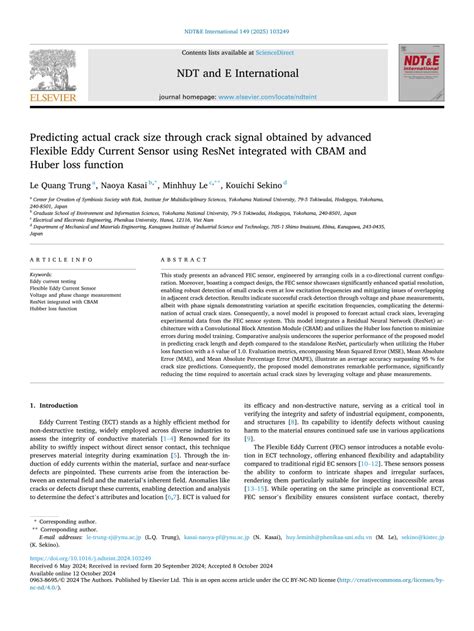Pdf Predicting Actual Crack Size Through Crack Signal Obtained By