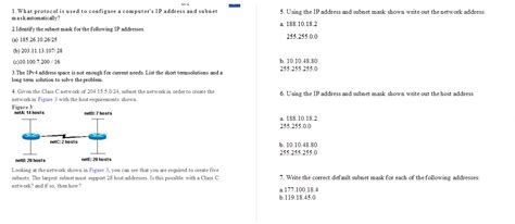 Solved Using The IP Address And Subnet Mask Shown Write Chegg