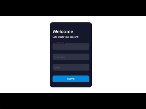Sign Up Form Design With Floating Placeholder Text Pure CSS Tutorial