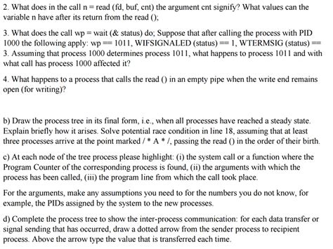a c program in unix environment is given below the