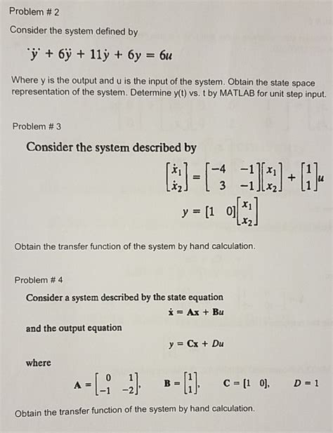 Problem 2 Consider The System Defined By Where Y Is