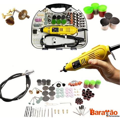 Minimicro Retifica Com 212 Peças 400w Com Chicote 220v Nakasaki