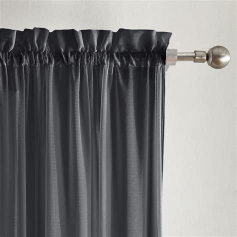 Swift Home 63 In Black Light Filtering Rod Pocket Curtain Panel Pair