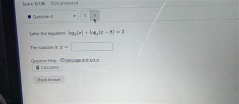 solved solve the equation log3 x log3 x−8 2 the solution