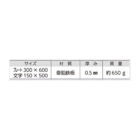 つくし工房 J 104 吹付プレート 作業通路 プレート300×600、文字150×500 亜鉛鉄板 Tukusi J 104 建築