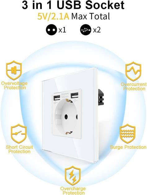 JIMEIDA Dvojitá zásuvka s USB bílá A skleněná NOVÉ záruka Aukro