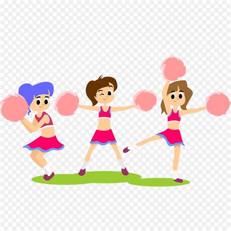女学生跳啦啦操插画PNG图片素材下载 图片编号yrmnpjep 免抠素材网