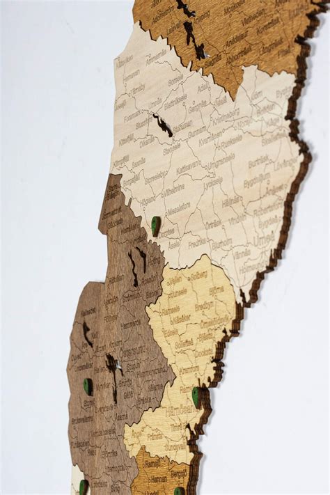 Sweden Wooden Map 68travel