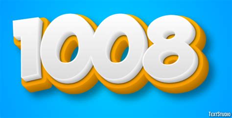 1008 Efeito de texto e desenho de logotipo Número TextStudio