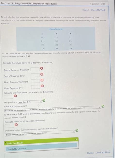 Solved Exercise Algo Multiple Comparison Procedures Chegg