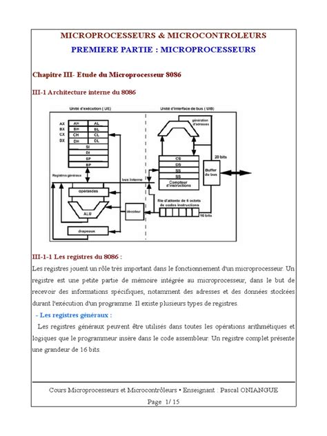 Cours Microprocesseur Microcontroleur M1 Gi Chap 3 Descargar Gratis