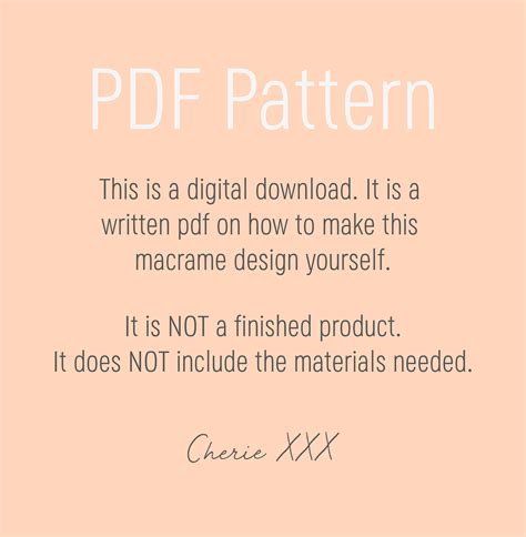 Macrame PATTERN Written PDF And Knot Guide Diy Macrame Wall Etsy