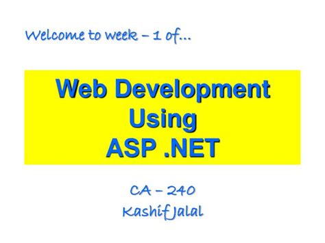 Ppt Web Development Using Asp Net Powerpoint Presentation Free