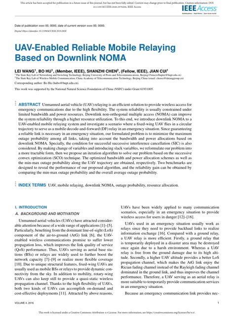 Pdf Uav Enabled Reliable Mobile Relaying Based On Downlink Noma