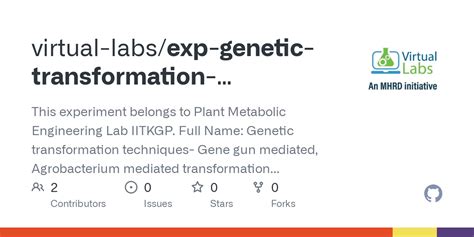 GitHub Virtual Labs Exp Genetic Transformation Techniques Iitkgp This Experiment Belongs To
