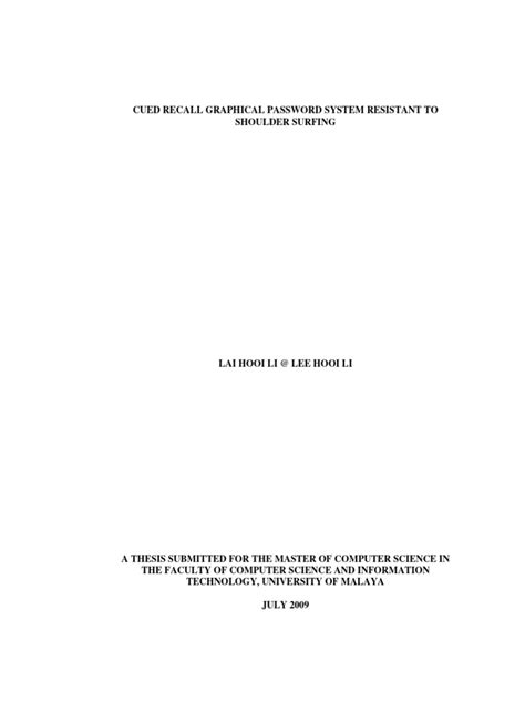 Cued Recall Graphical Password Resistant To Shoulder Surfing Pdf Password World Wide Web