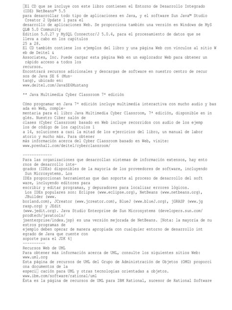 Como Programar En Java Deitel Septima Edicion Nots Pdf Lenguaje De Modelado Unificado