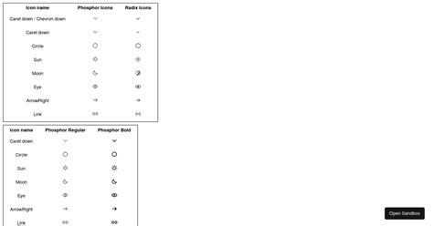 Phosphor Radix Icons Codesandbox