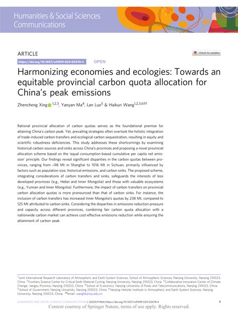 Pdf Harmonizing Economies And Ecologies Towards An Equitable