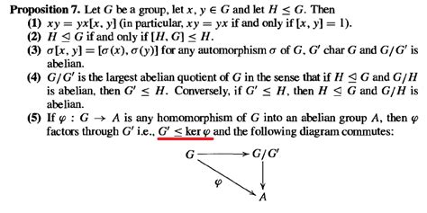 Abstract Algebra Understanding A Classical Theorem On Commutator Subgroup Mathematics Stack
