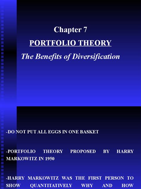 Chapter 7 Portfoliotheory Pdf Modern Portfolio Theory Financial Risk