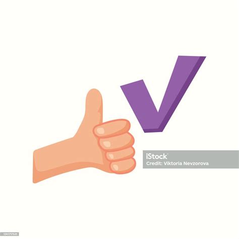 엄지 손가락을 위로 하고 표시 제스처를 확인합니다 플랫 스타일의 벡터 일러스트레이션 감탄에 대한 스톡 벡터 아트 및 기타 이미지