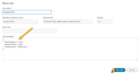 Cisco Crosswork Workflow Manager 10 Operator Guide Run Job Cisco