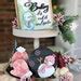 Snowman Tiered Tray Decor Winter Mini Signs Pink Snowman Tray Bundle Etsy
