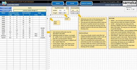 Automated Floor Plan Excel Template Floor Plan Building Etsy Floor