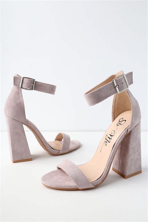 Classic Lilac Heels Vegan Leather Ankle Strap Heels Lulus