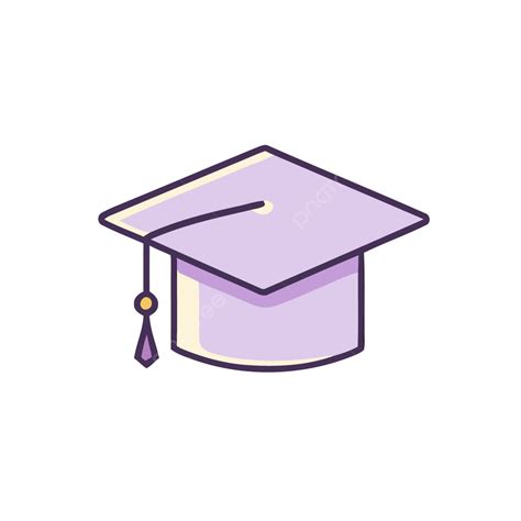Purple Graduation Hat On A Gray Background Vector A Lineal Icon