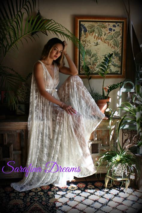 Ivory Lace Backless Nightgown Lace Lingerie Ivory Lace Etsy