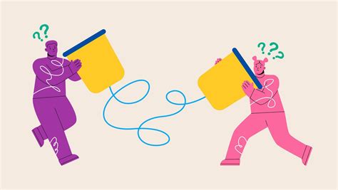 Man And Woman Trying To Communicate With Old Technology Miscommunication Tin Can Communication