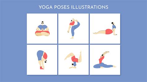 Yoga Poses Vector Illustrations Flexible And Mindful Yoga Postures