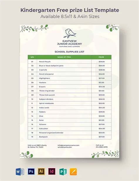 Editable Price List Templates In Psd To Download