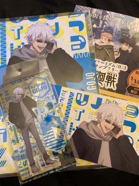 【未使用に近い】呪術廻戦tokyoアニメツーリズム2023 五条悟クリアファイルアクリルスタンドチラシノベルティbigポストカード の