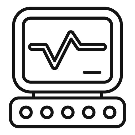 Monitor De Batimento Cardíaco Mostrando Pulso No Estilo De Contorno Do