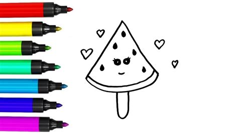 Watermelon Icecream Drawing Step By Step How To Draw An Ice Cream YouTube