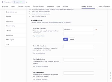 Excluding Based On Path Matching Patterns Sonar Documentation