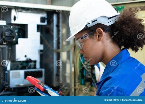 Experienced Female Electrical Engineer The Electrical System Stock